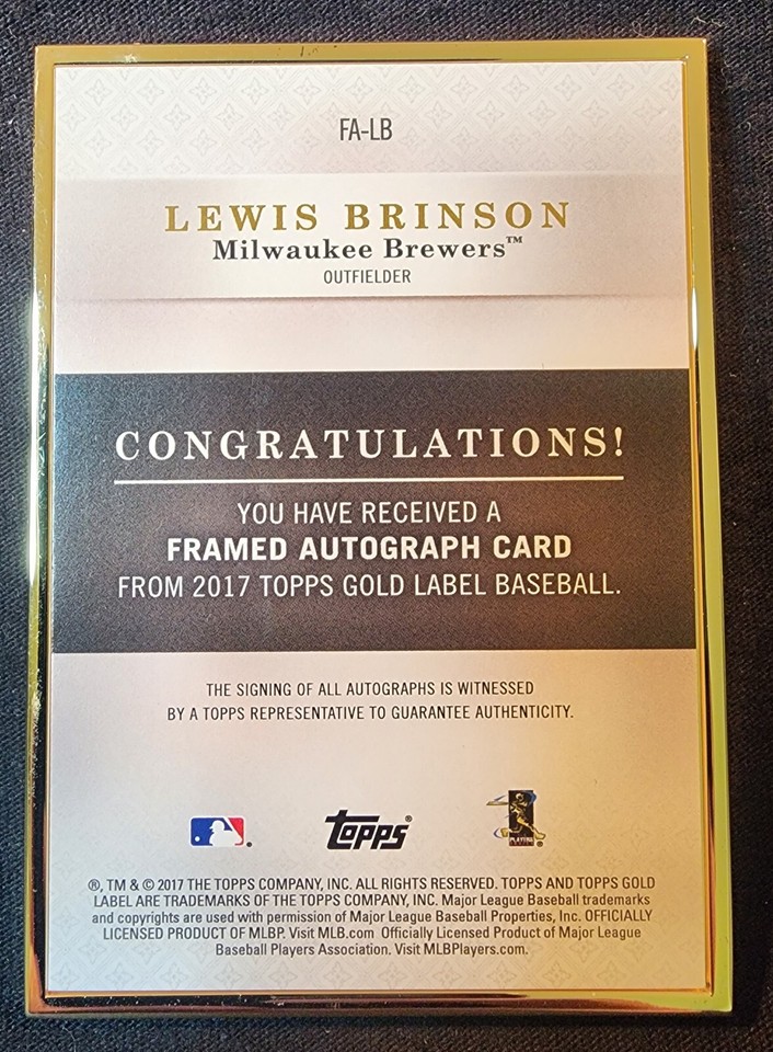 2017 Topps Gold Label - LEWIS BRINSON #FA-LB (RC) - FRAMED AUTO /75 | eBay