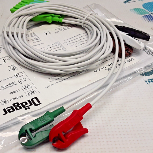 Dräger Draeger 5 Lead ECG Cable Single-pin AHA 1/1.5m Ref. MP03404 for ...