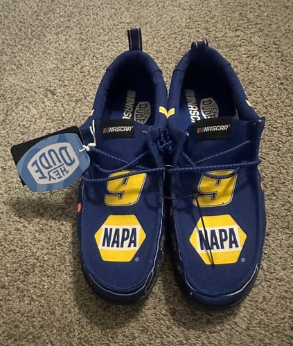 NEW Hey Dude Wally Nascar Chase Elliott Blue Multi Casual Slip On Shoe ...