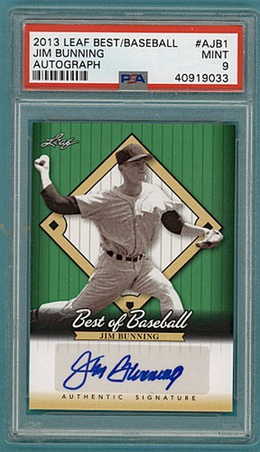 2013 Leaf Best of Baseball Jim Bunning Auto Issue - PSA 9! Phillies ...