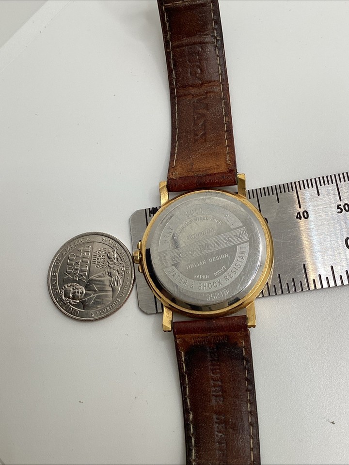 Hugo Maxx Mens 18k Gold Plated Fashion Watch New Battery Worn Dial ...