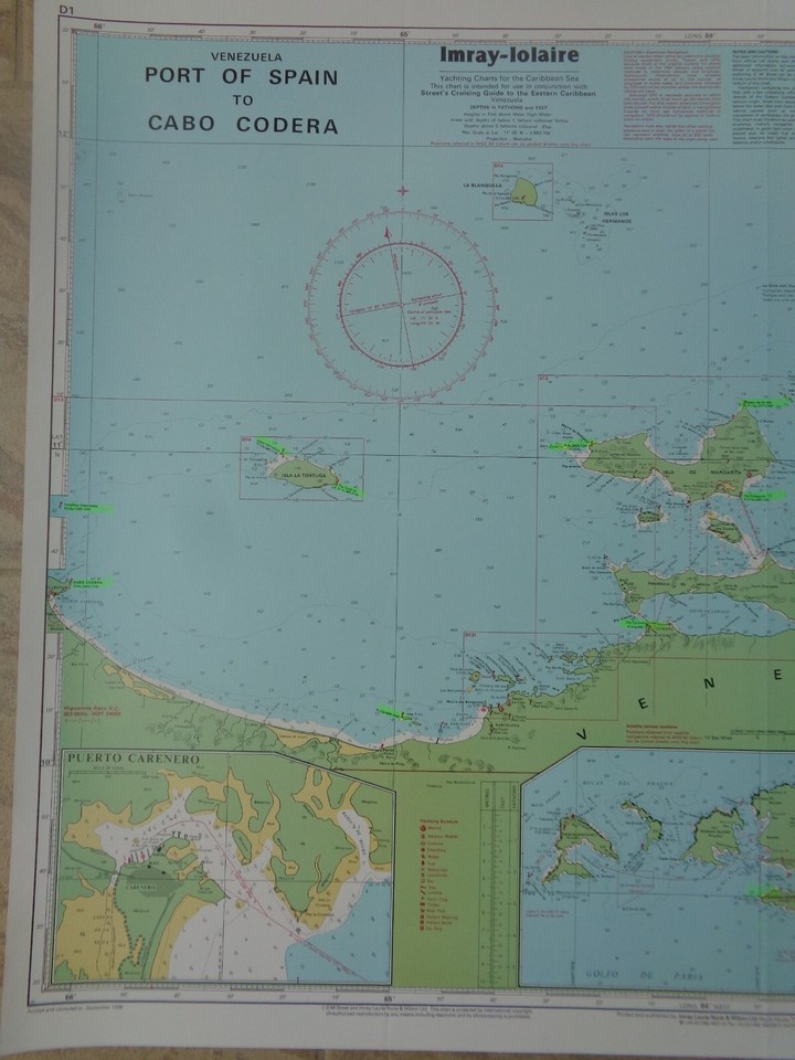 Marine Map / Port Of Spain To CABO CODERA - VENEZUELA | eBay