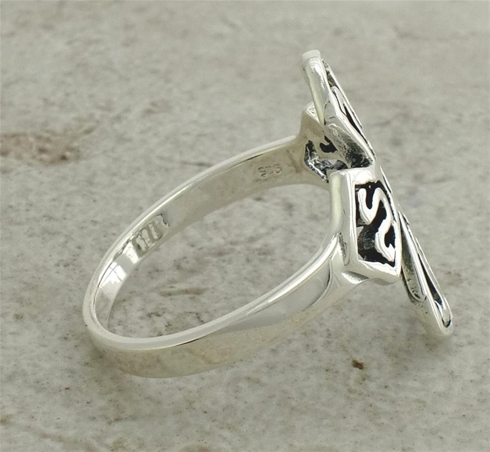 PRETTY .925 STERLING SILVER FILIGREE CROSS RING size 7 style# r1806 | eBay