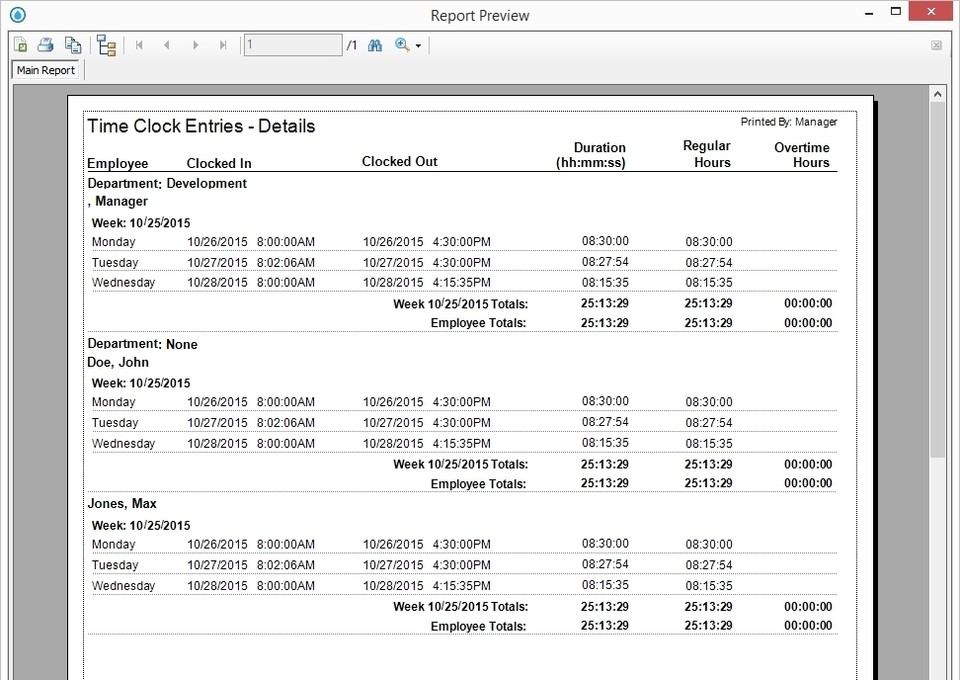 Employee Time Clock Software with DigitalPersona HID 4500 Fingerprint ...