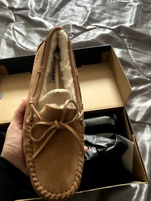 New AUTHENTIC Men's UGG OLSEN Moccasin Slippers - SIZE 8 - Chestnut | eBay