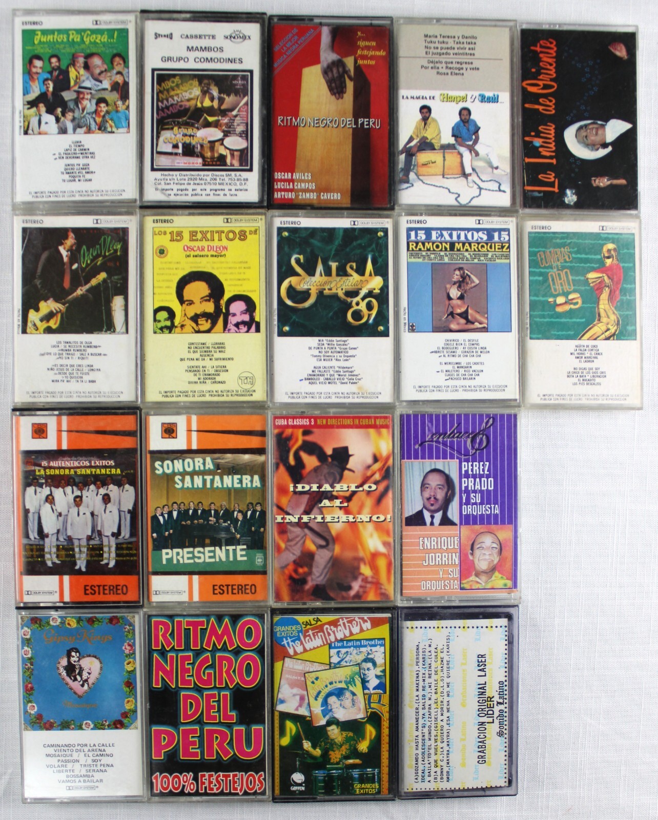 LOT of 18 Latin Dance Cassette: Salsa, Afro-Cuba, Cumbia, Mambo, Cha ...