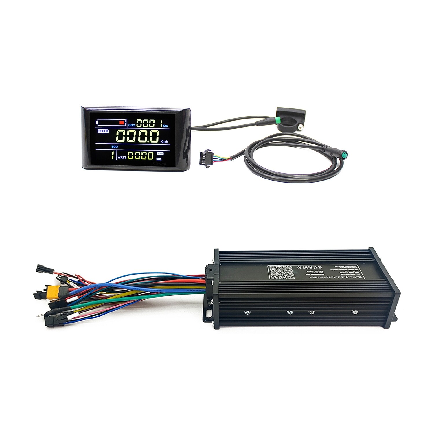 Ebike 35A Sine Wave Controller with 36V 52V 72V Colorful LCD Display ...