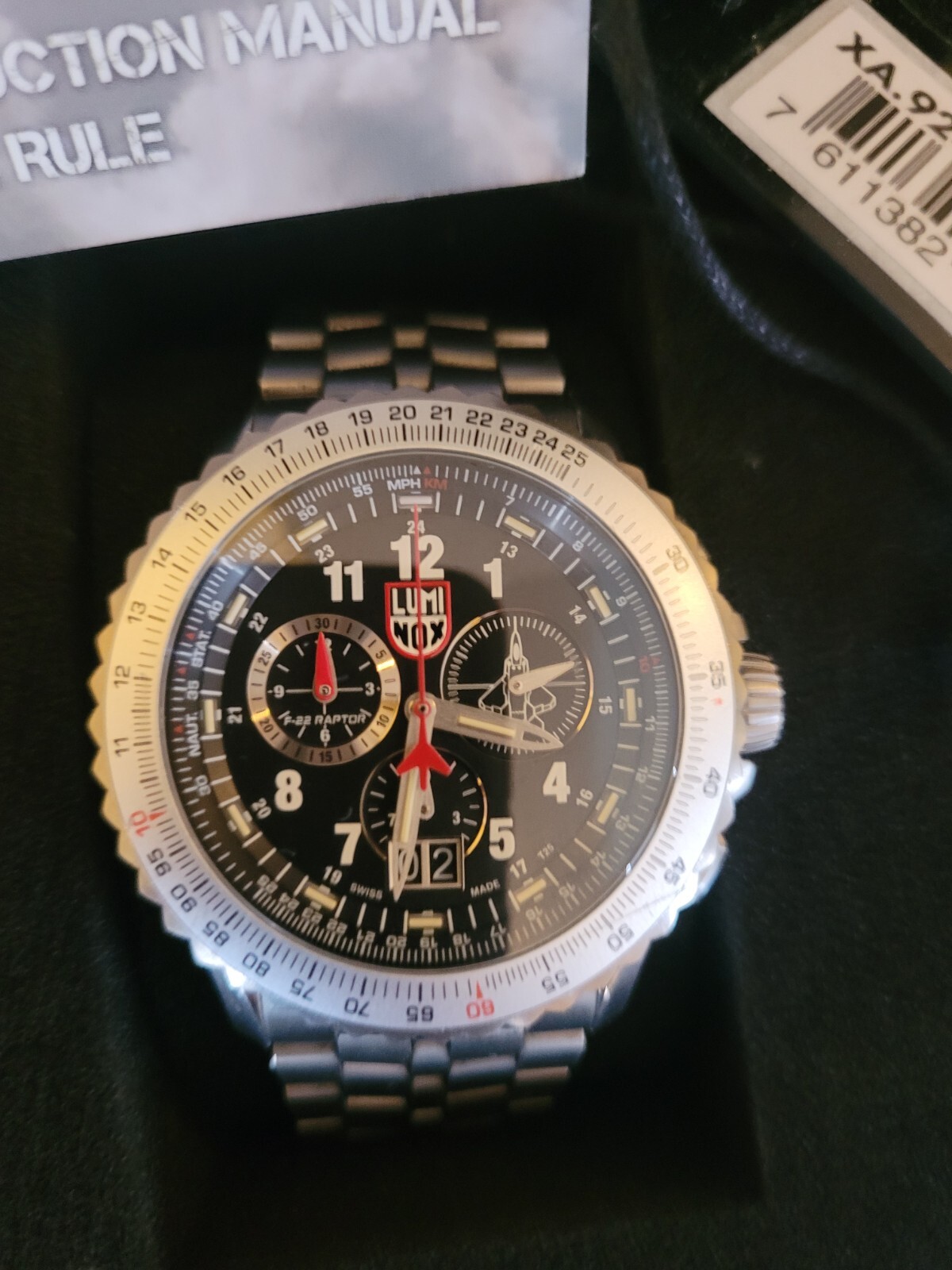 Luminox F-22 Raptor Titanium Men's Pilot Chrono Watch XA.9272 Lockheed ...