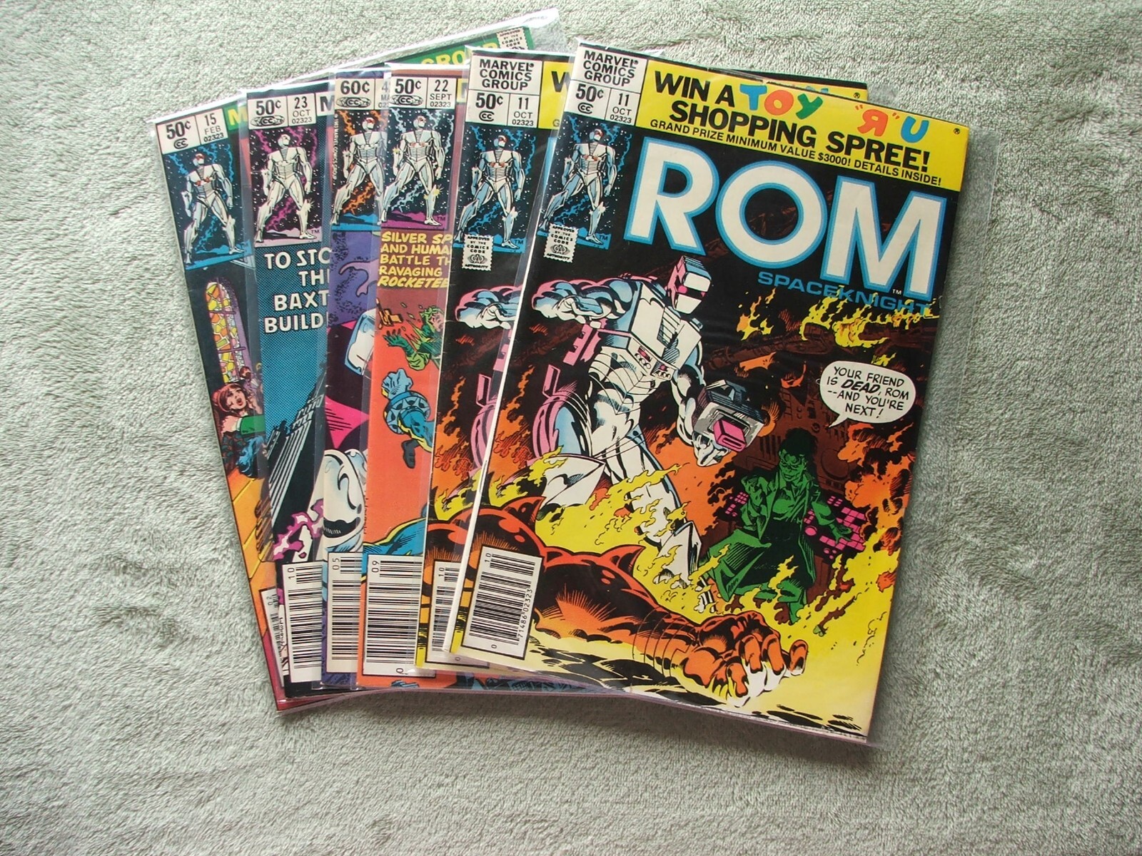Marvel Comics ROM Lot of 6 books. Newsstand Issues. 11, 15, 22, 23, 42 ...