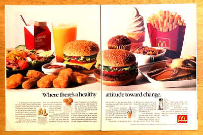McDONALD'S—HEALTHIER CHOICES—McLEAN DELUXE—VINTAGE 1991 2-PAGE MAGAZINE ...
