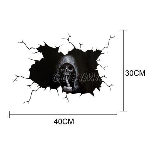 Skull Stickers Decals Creepy Ghost Auto 3D Vinyl Grim Reaper Halloween ...
