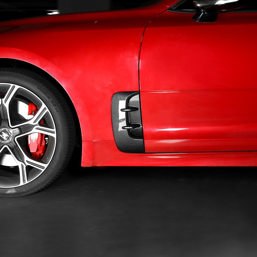 For Kia Stinger Carbon Fiber ABS Side Wing Air Flow Fender Intake Vent ...