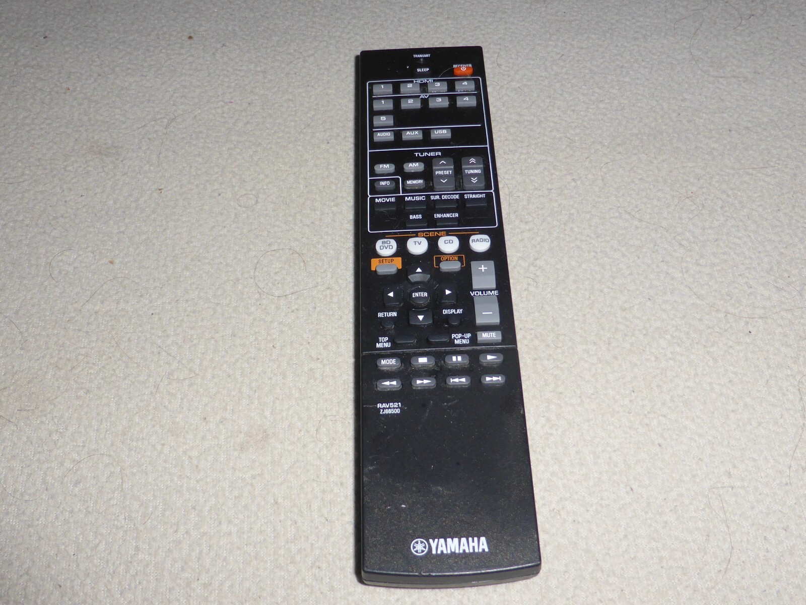 YAMAHA REMOTE CONTROL RAV521 ZJ66500 FOR RECEIVERS RX-V377 RX-V377BL ...