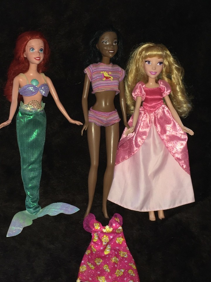 Disney The Little Mermaid Princess Ariel Singing Doll, 1999 Tiana, 2015 ...