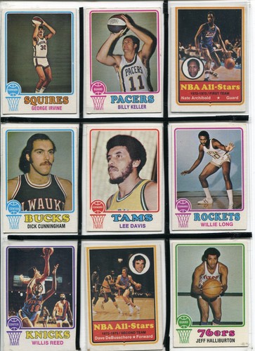 *C - 1973 Topps Basketball 9 Card Lot: Nate Archibald, Dave Debusschere ...