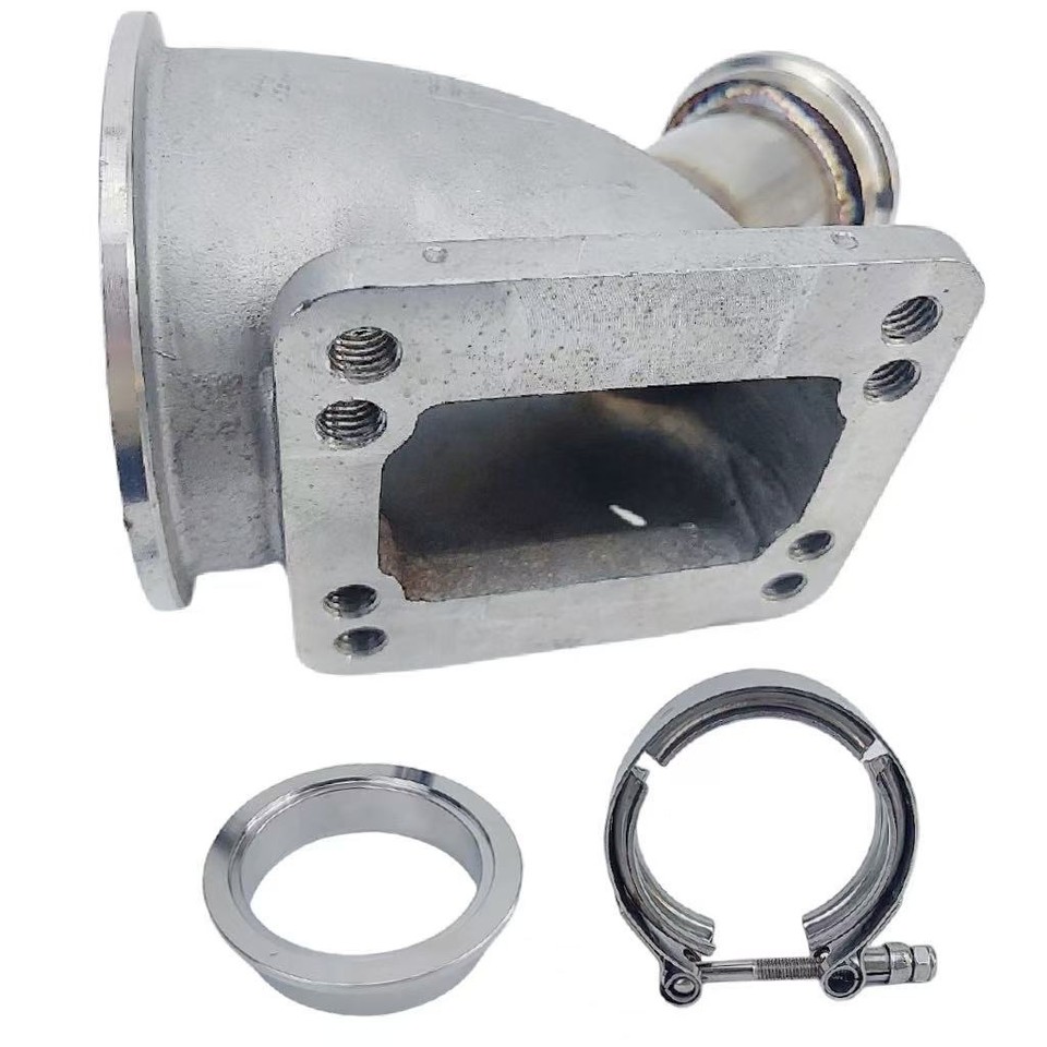 3.5" V-Band Turbo Elbow T3/T4 90 Degree W/ 44mm MVR Wastegate Flange ...