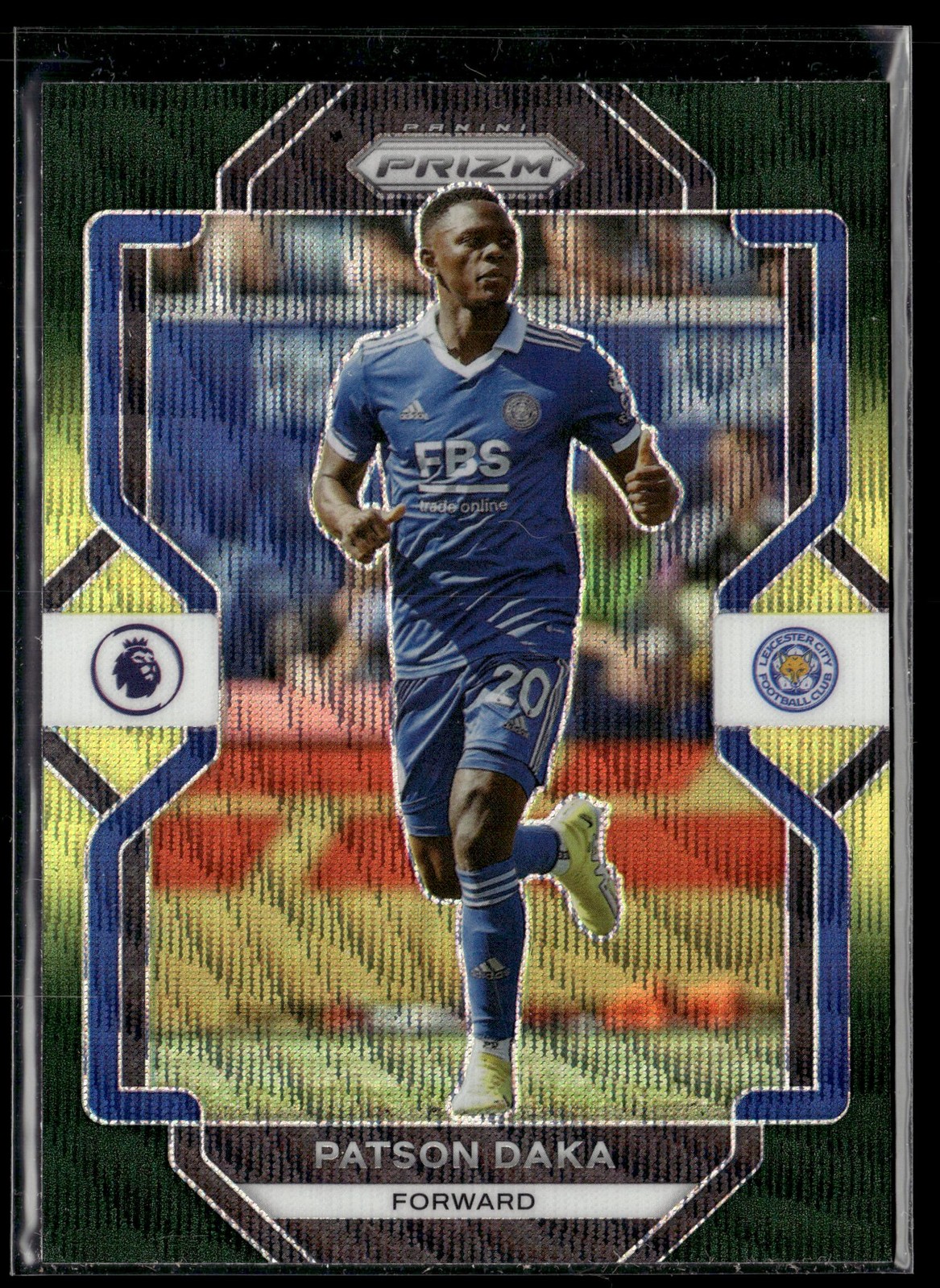 Patson Daka 2022 Prizm Premier League #97 Breakaway Green /5 Price ...