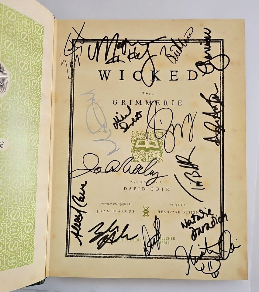 Signed WICKED The GRIMMERIE HC 1st Ed Print Broadway 16 AUTOGRAPHS ...