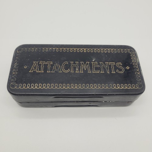 Vintage Greist Sewing Machine Attachments Tucker Metal Box | eBay