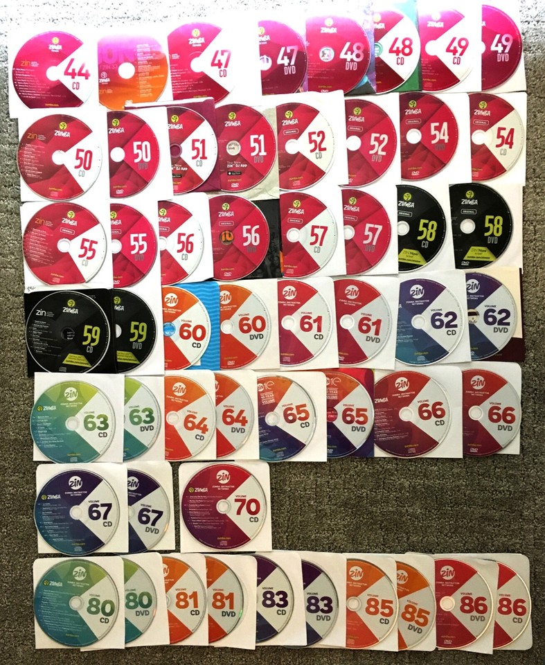 88 pc Lot ZUMBA Fitness Cd / DVD Discs Mega Mix / Zumba Music | eBay