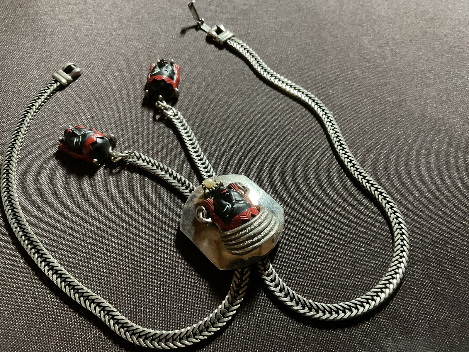 Vintage Selro Selina African Princess Bolo Necklace R… - Gem