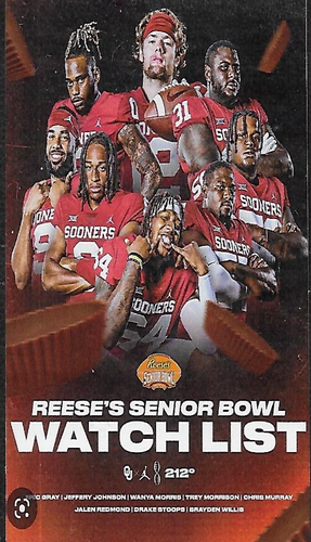 2023 SENIOR BOWL OKLAHOMA GRAY MURRAY MORRISON MORRIS REDMOND STOOPS ...