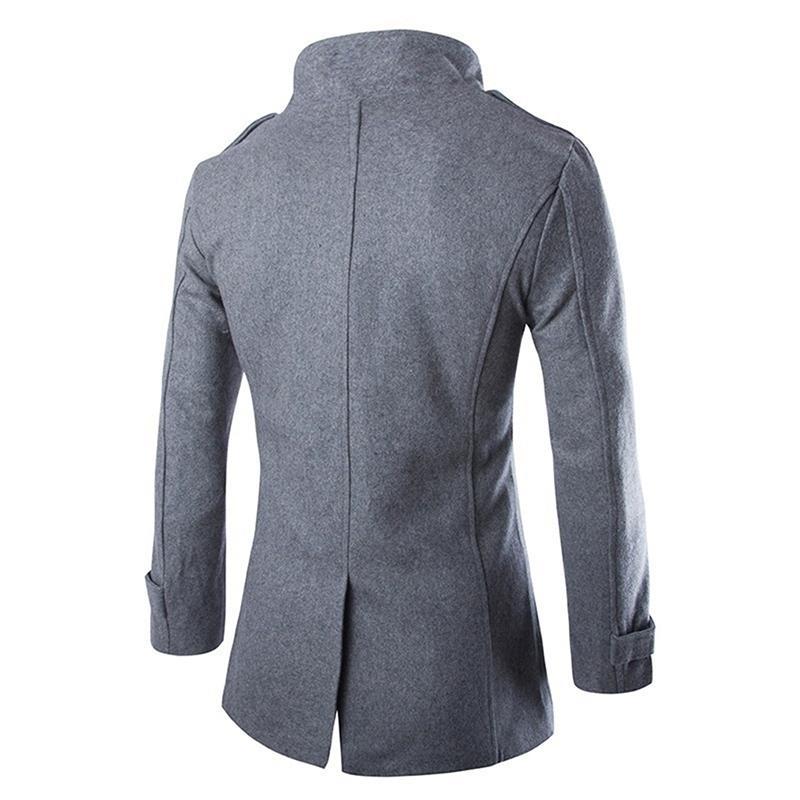 Winter Stylish Slim Long Jacket Double Breasted Overcoat Men's Trench ...