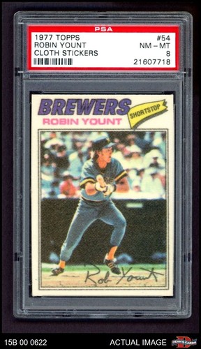 1977 Topps Cloth Stickers #54 Robin Yount Brewers HOF PSA 8 - NM/MT | eBay