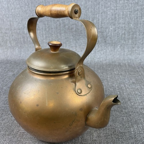 Vintage Copper Tea Kettle Wood Handles made in Portugal | eBay
