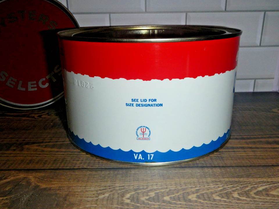 RARE NM 1/2 Gallon 64 OZ Oyster Tin JW FERGUSON "Choice Chesapeake Bay ...