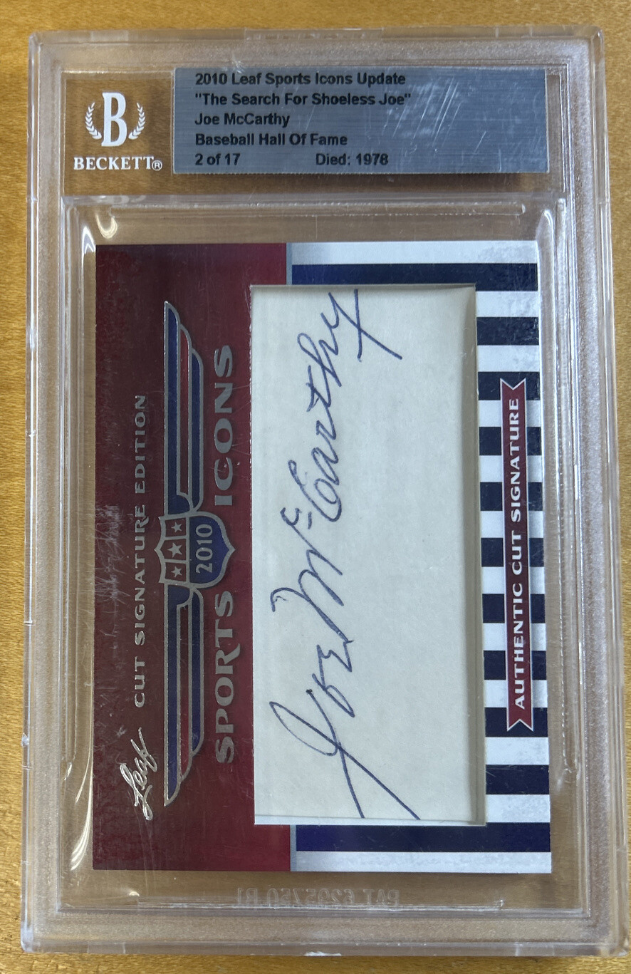 2010 Leaf Sports Icons “Search for Shoeless Joe” Joe McCarthy Cut Auto ...