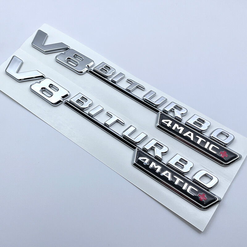 V8 Biturbo 4MATIC+ Plus Side Fender AMG Emblem Chrome For Mercedes E63 ...