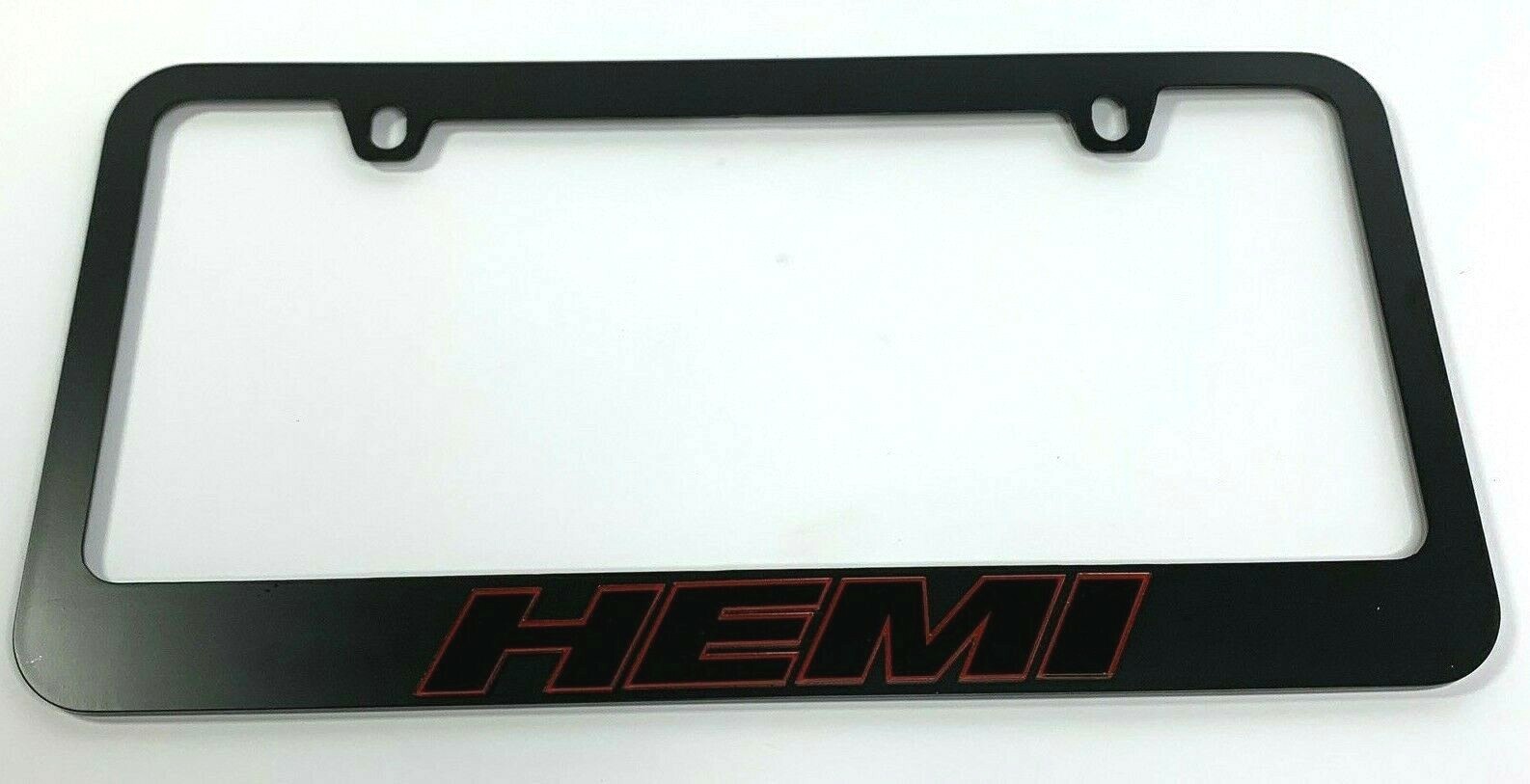Premium Matte Black License Plate Frame w/ Red Outlined Black HEMI ...