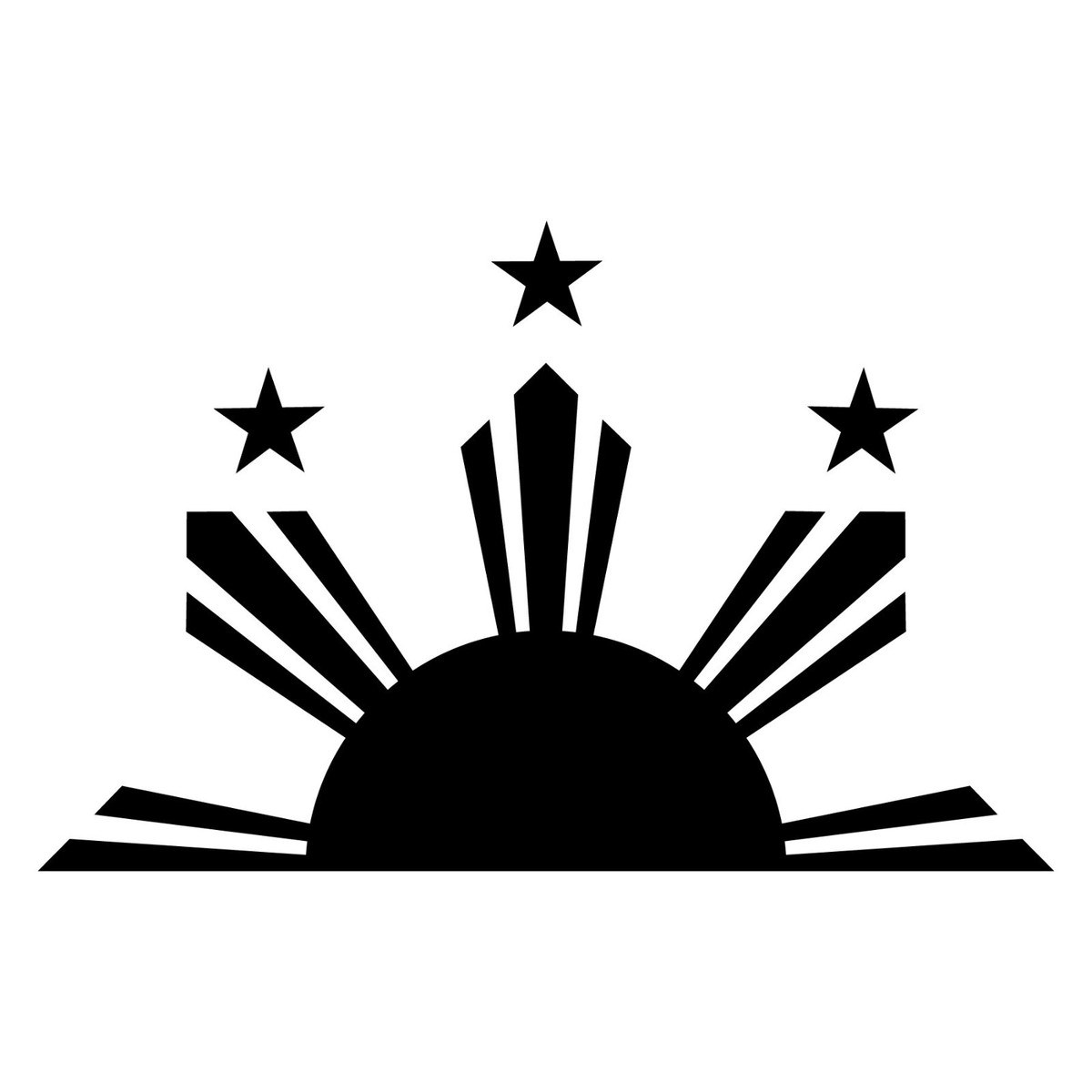 Filipino Sun And Stars Philippines Sun Sticker Decal Die Cut Self