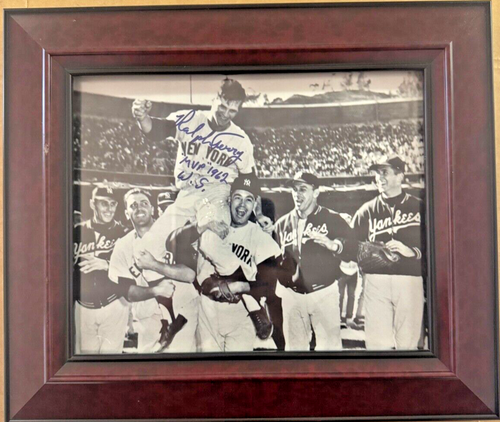 RALPH TERRY MVP 62 WS SIGNED 8X10 PHOTO CHERRY WOOD FRAMED NEW YORK ...