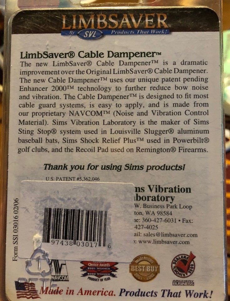 NEW! LIMBSAVER CABLE GUARD DAMPENER 03017 / 3017 | eBay