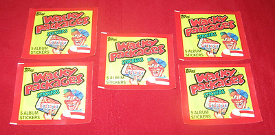 WACKY PACKAGES RARE 1982 ALBUM STICKERS 5 UNOPENED PACKS IN VERY GOOD ...