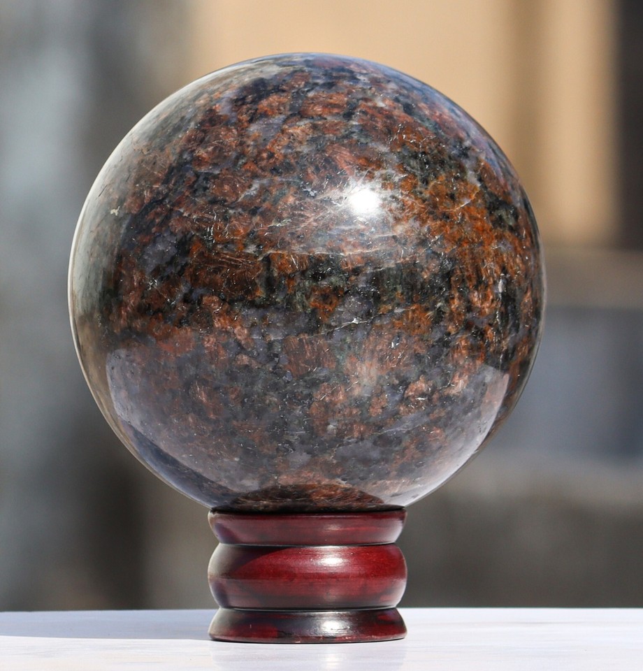 125MM Blue Iolite Cordierite Sphere Stone Of Muses Water Sapphire ...