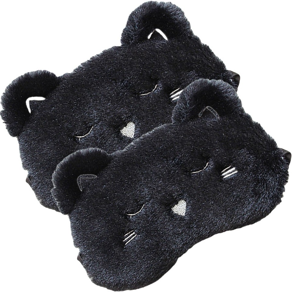 2 Pcs Sleep Mask Blackout Comfortable Eye Cute Animal Sleeping Soft ...