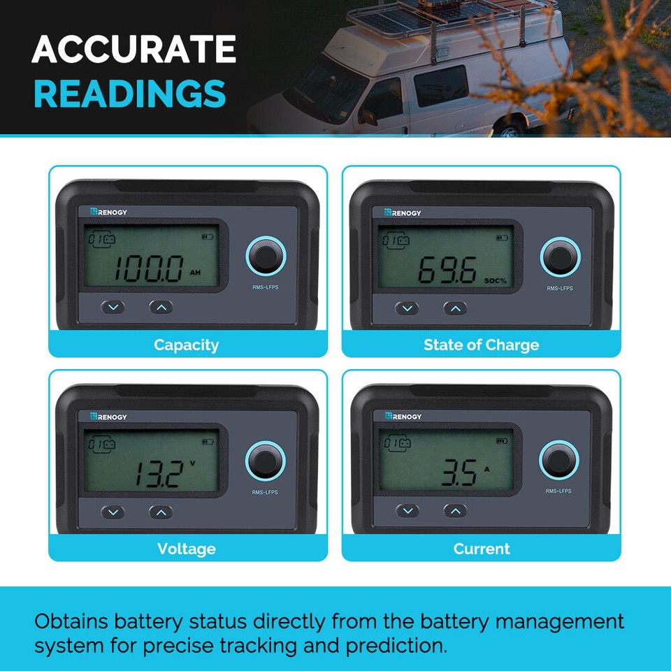 Renogy Battery Monitoring Screen for Smart Lithium Battery Series W ...