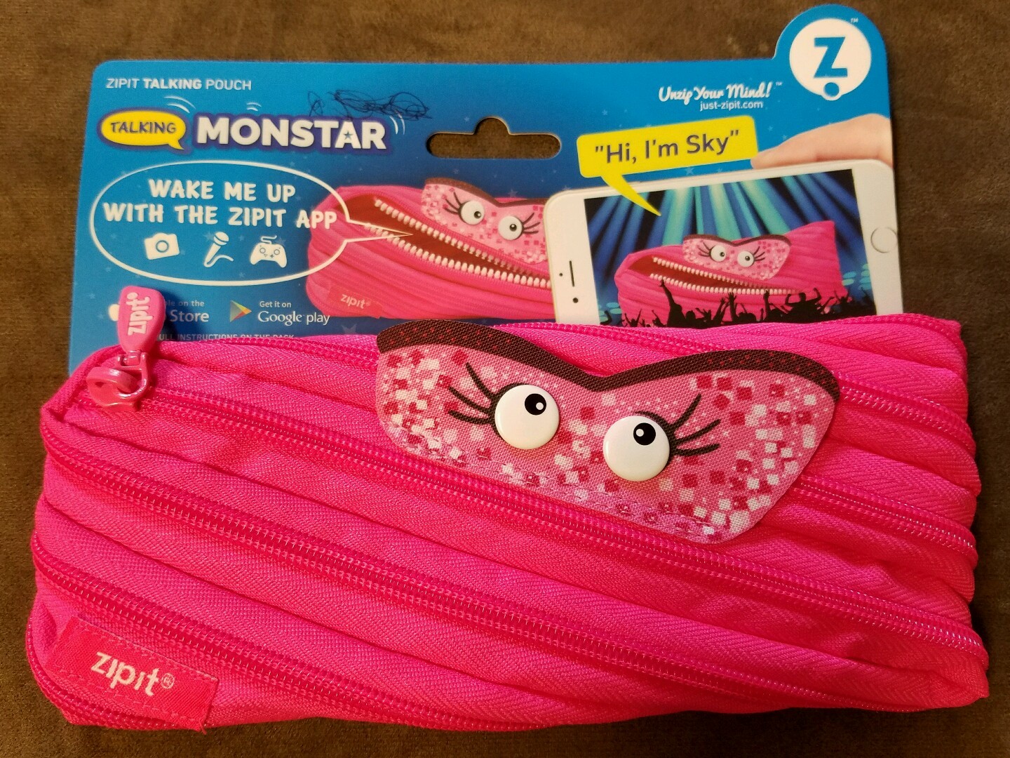 ZIPIT Talking Monstar Monster Talking Pouch Pink Pencil Pouch Sky New ...