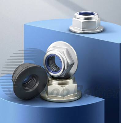 Flange Lock Nuts Nylon Insert M3~M12 Right Hand Thread Flange Lock Nuts ...