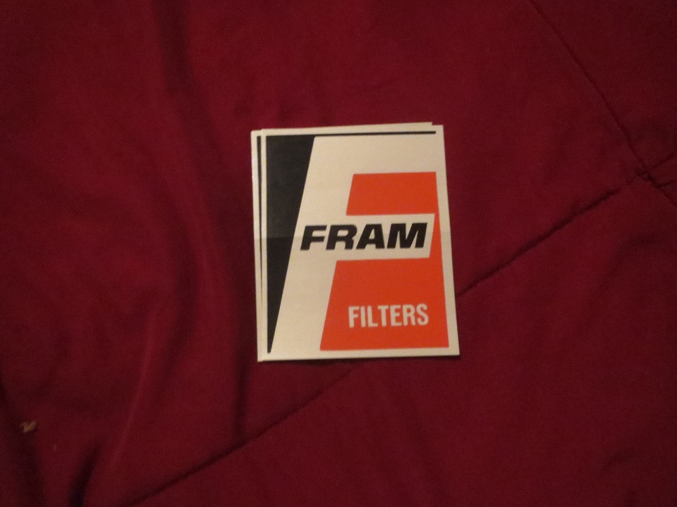 FRAM FILTERS OIL FILTERS AIR FILTERS ORANGE WHITE BLACK LOGO DECAL ...