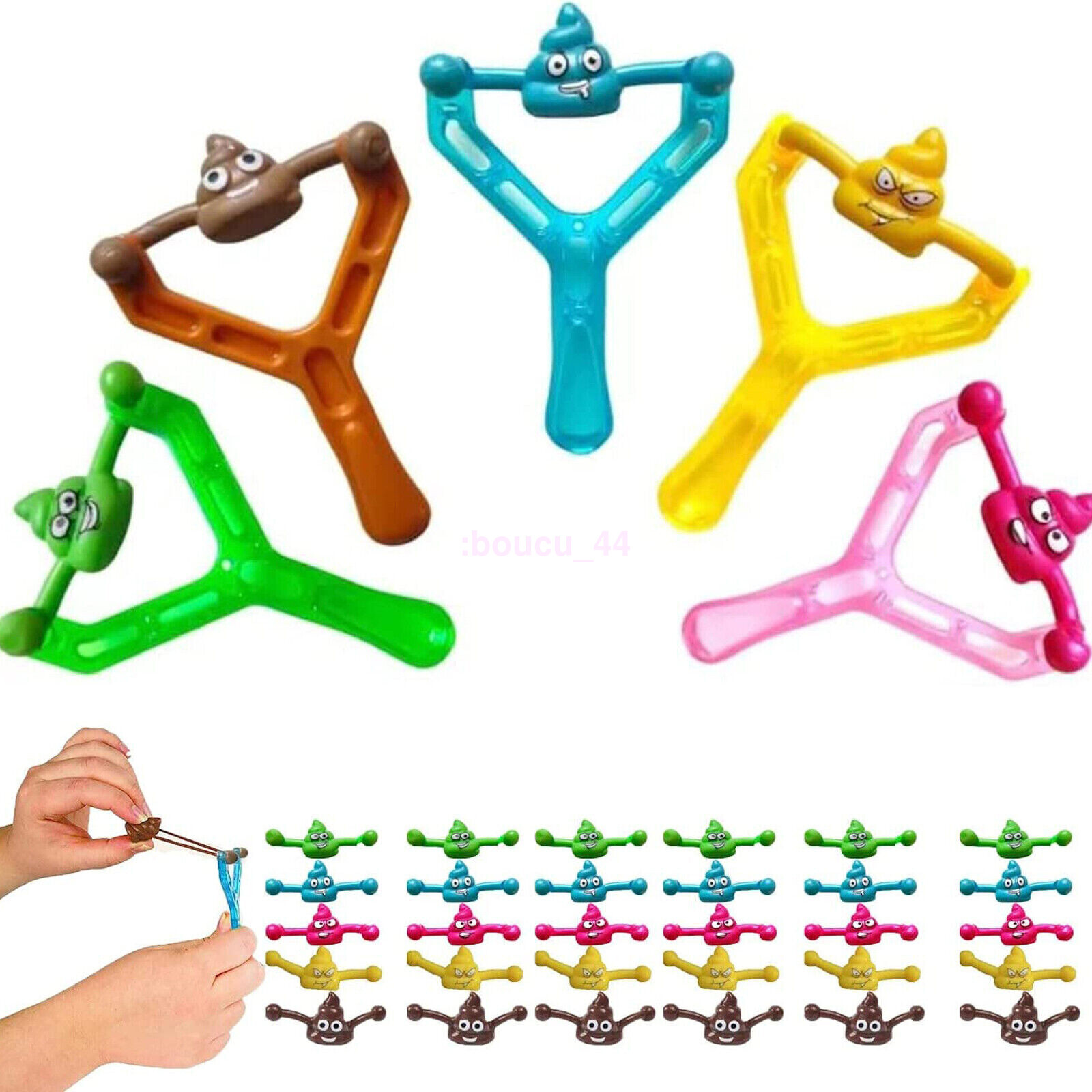 3X NEW AU Smiley Poop Slingshot Funny Toy for Kids Stretchy Flying Poo ...