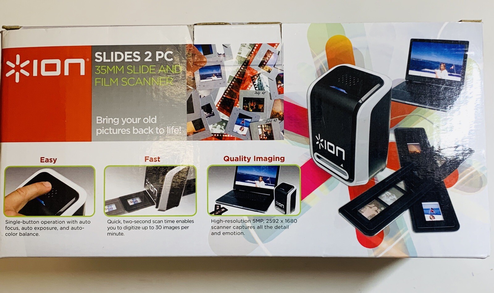 Ion Slides 2 PC 35mm slide and film scanner Brand New Open box ...