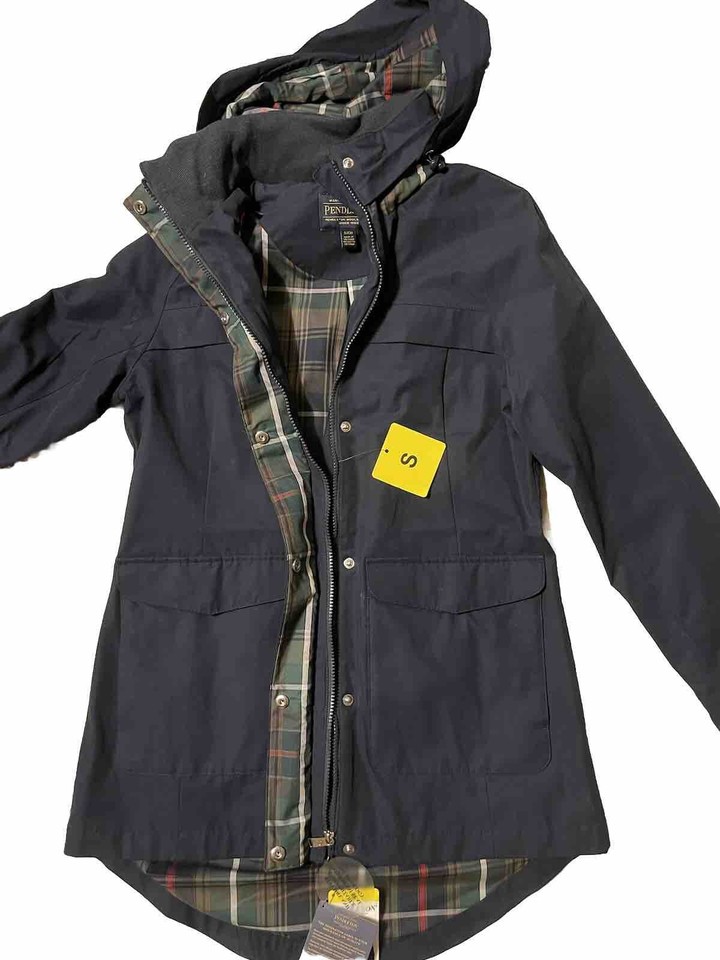 New Pendleton Women's Full Zip Jacket Packable Hood Midnight Blue Size ...