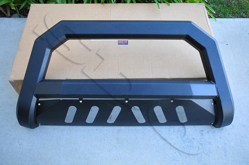 MATTE BLACK EDGE STEEL BULL BAR W/ SKID PLATE for 2000-2004 Ford ...