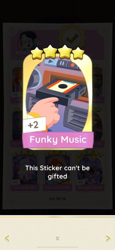 Monopoly Go FUNKY MUSIC 4 Stars 🌟 GOLD ⭐ Sticker 🔥 🔥 GOLDEN BLITZ ...