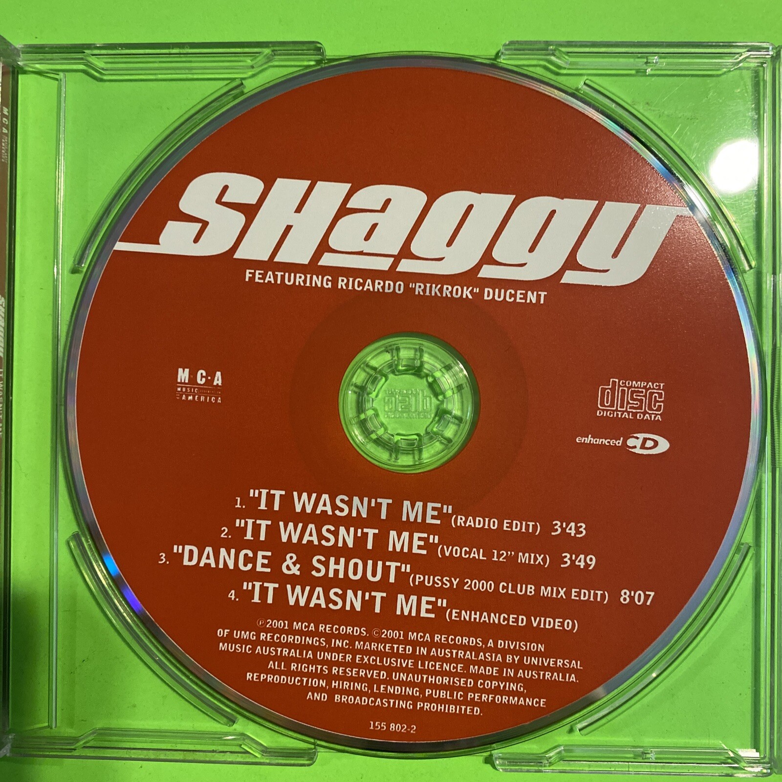 SHAGGY FEATURING RIK ROK IT WASN’T ME (CD MAXI SINGLE 2001) LIKE NEW ...