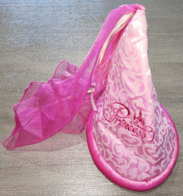 DISNEY PINK PRINCESS HAT adjustable one size fits most RIBBONS DONT PAY ...